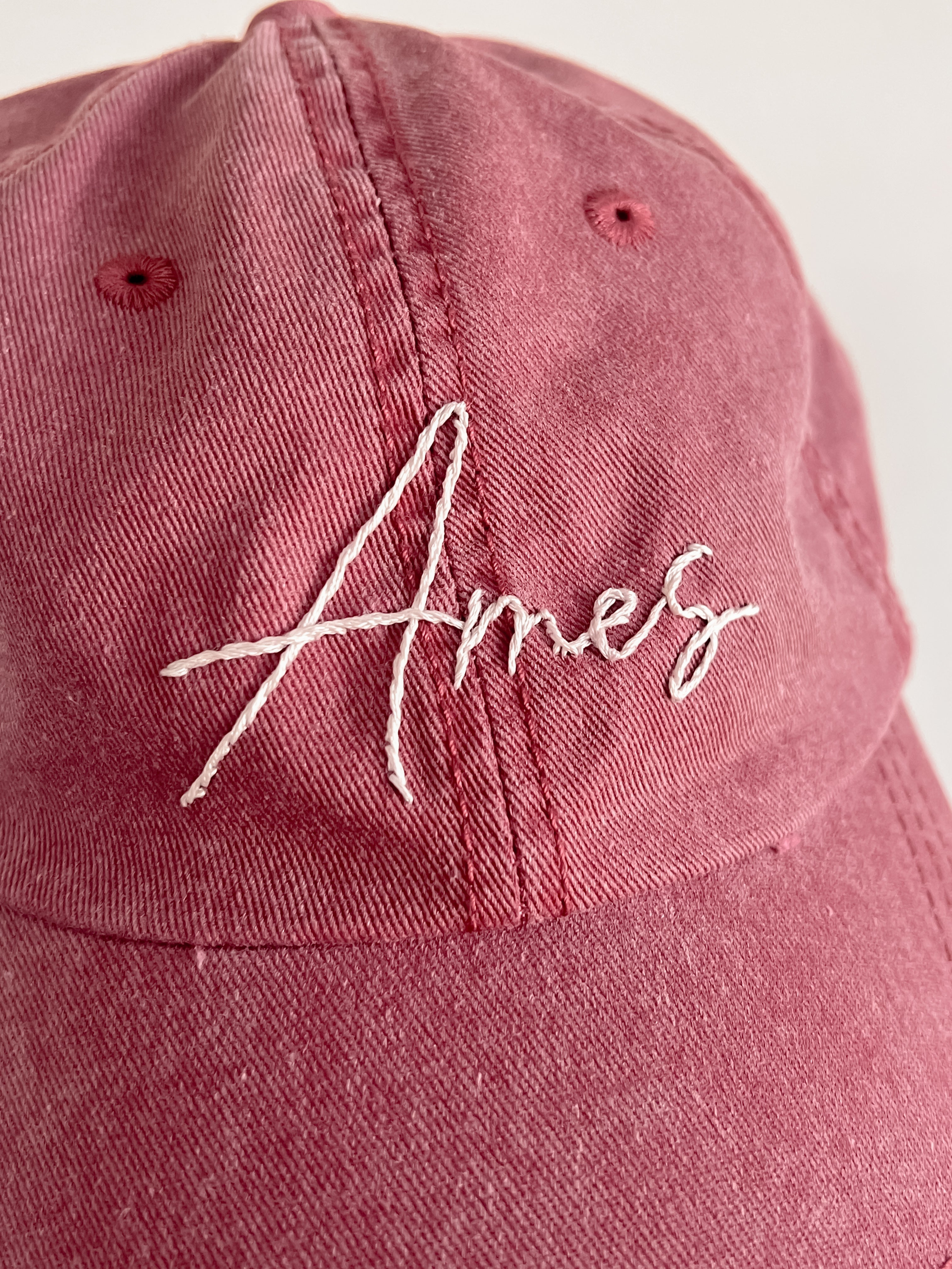Ames Cursive Script Hand Embroidered Hat | Handful of Made
